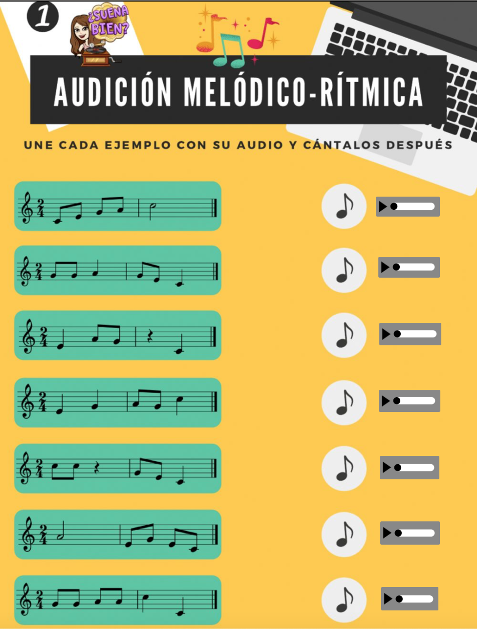 Audición Rítmico-Melódica. 1ºEE | almudena lenguaje musical